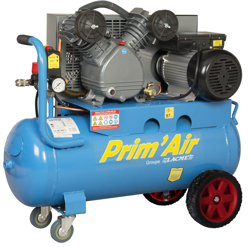 COMPRESSEUR 50 LITRES 17M3/H 3CV BICYLINDRE LACME 122210