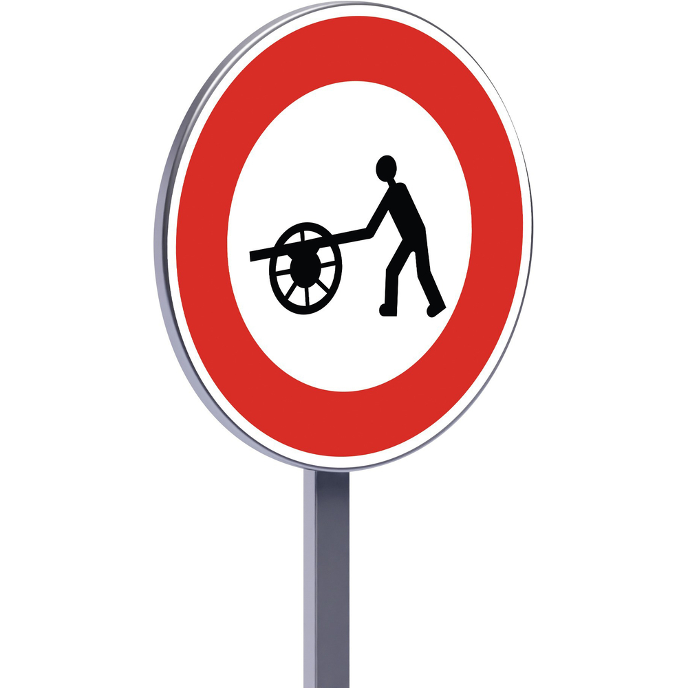 Panneau permanent B9e 850 c2 interdit aux voitures à bras T...