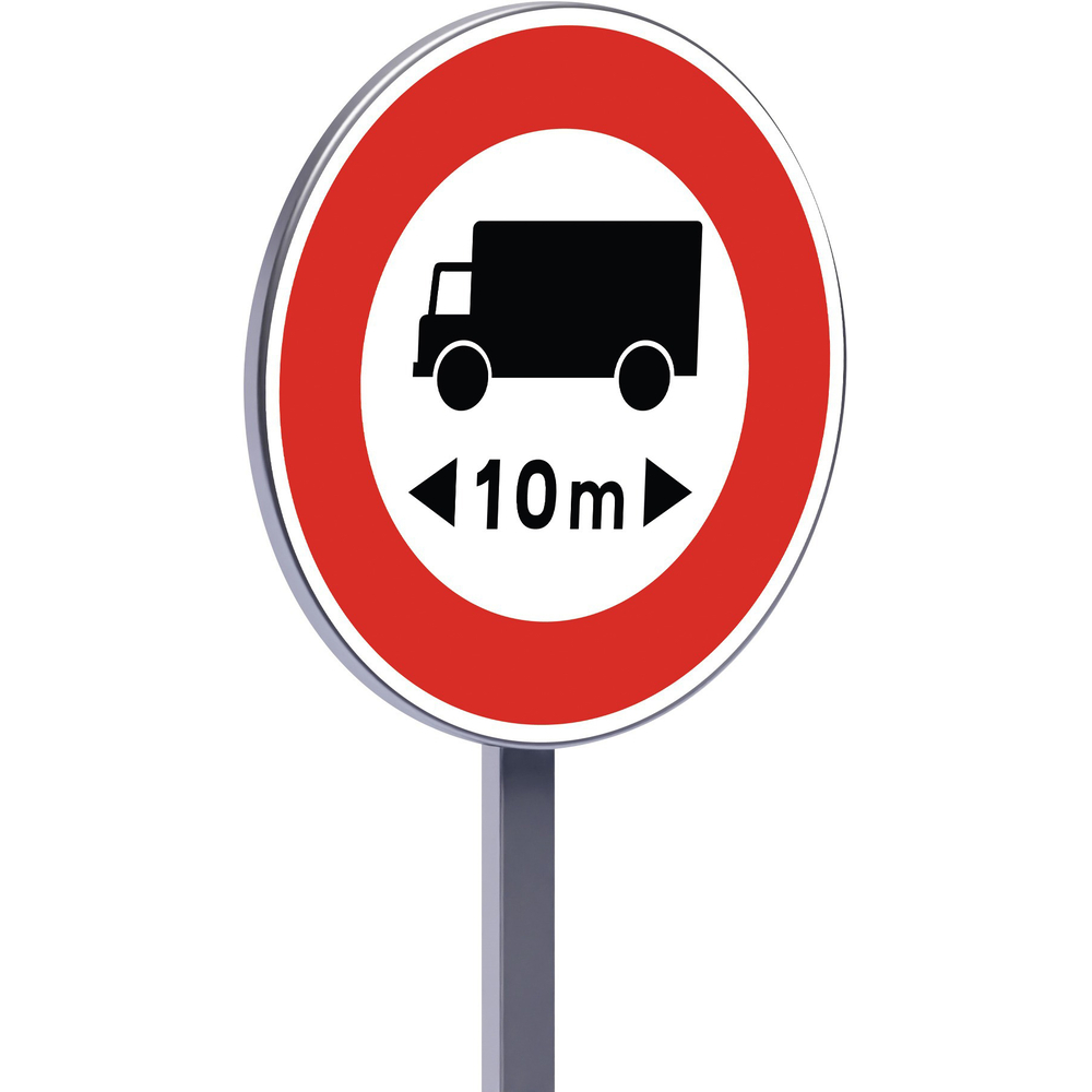 Panneau permanent B10a 850 c2 interdit aux véhicules de tra...