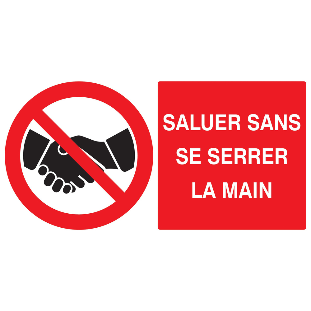 Panneau d'interdiction 330X200 Interdit de se serrer la main...