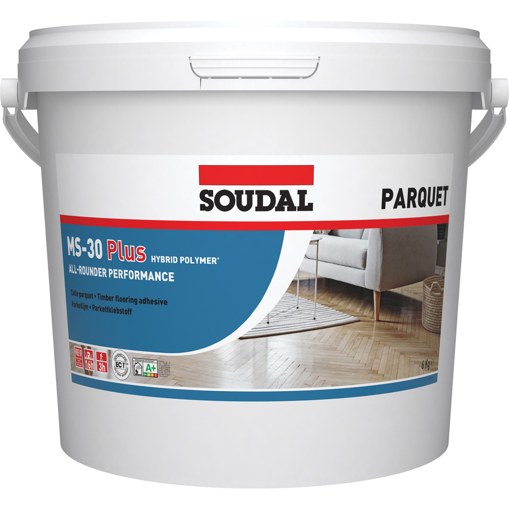 Seau 6 kg colle parquet ms-30 plus brun clair - SOUDAL - 124...